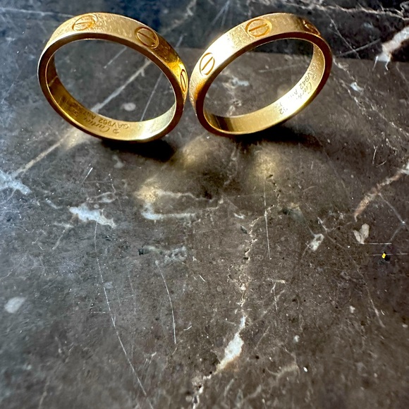Cartier | Jewelry | Two Cartier Love Rings Comes With Certificate Box ...
